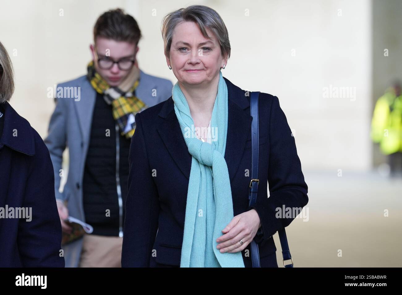 Home Secretary Yvette Cooper leaves BBC Broadcasting House in London ...