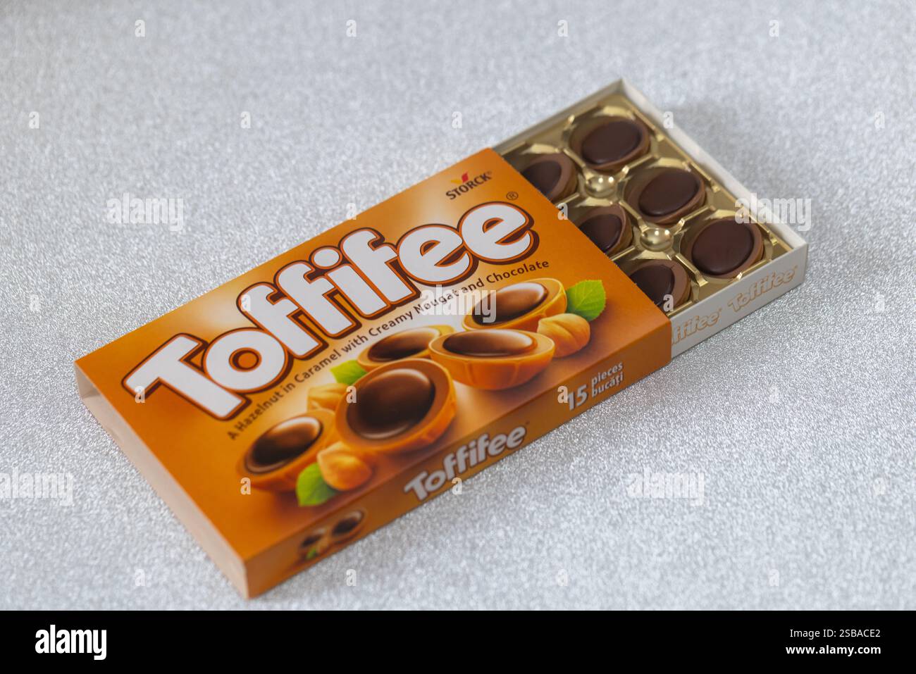 Lviv, Ukraine - February 1, 2025: Box of Toffifee caramel candies Stock ...