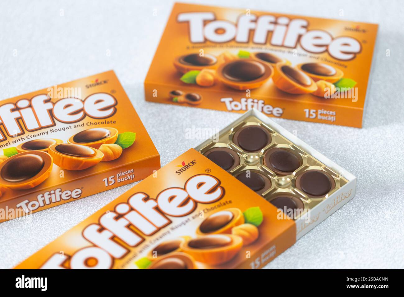 Lviv, Ukraine - February 1, 2025: Box of Toffifee caramel candies Stock ...