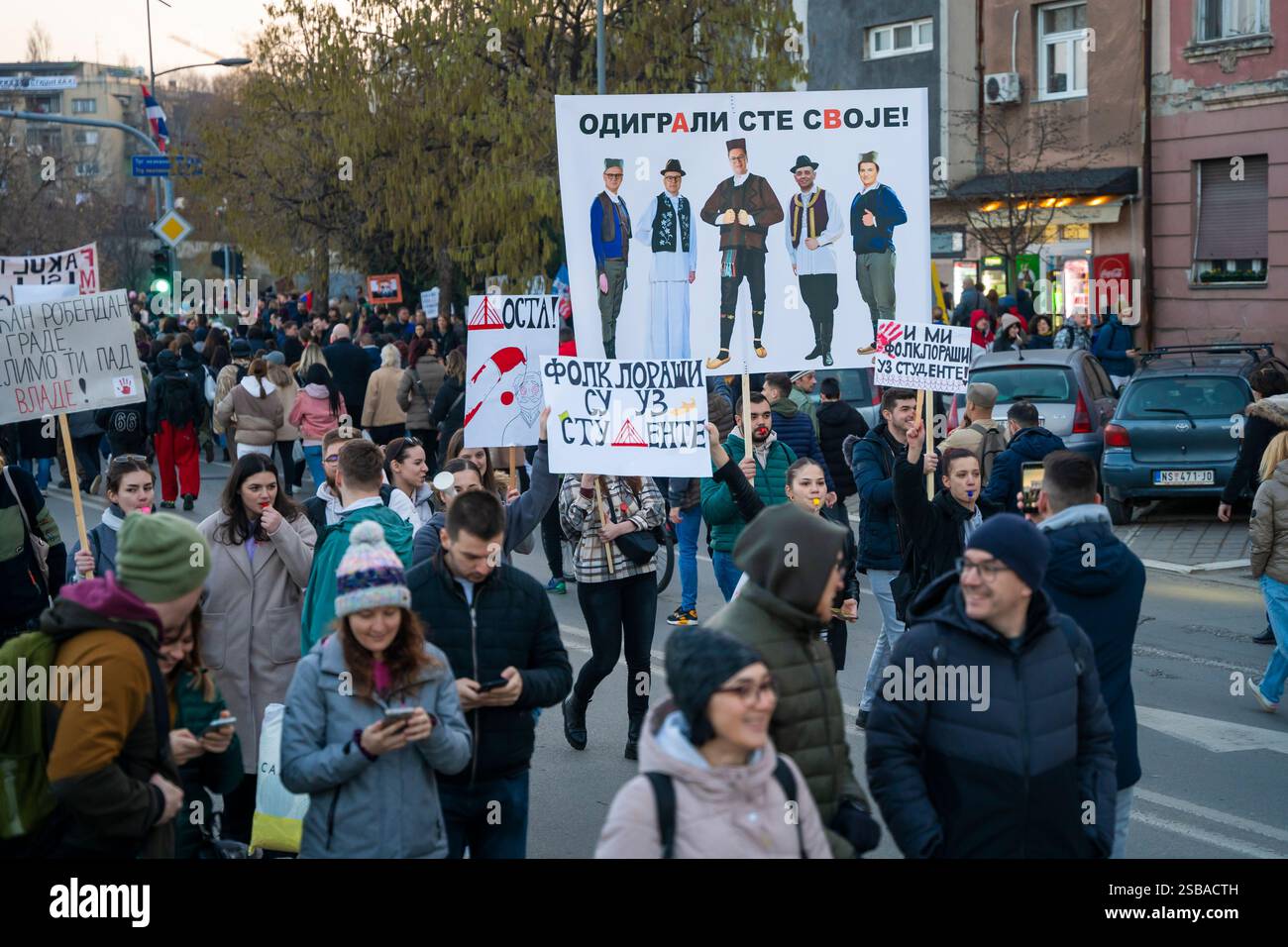 Novi Sad, Serbia. 24 hour Students protest against the governement ...