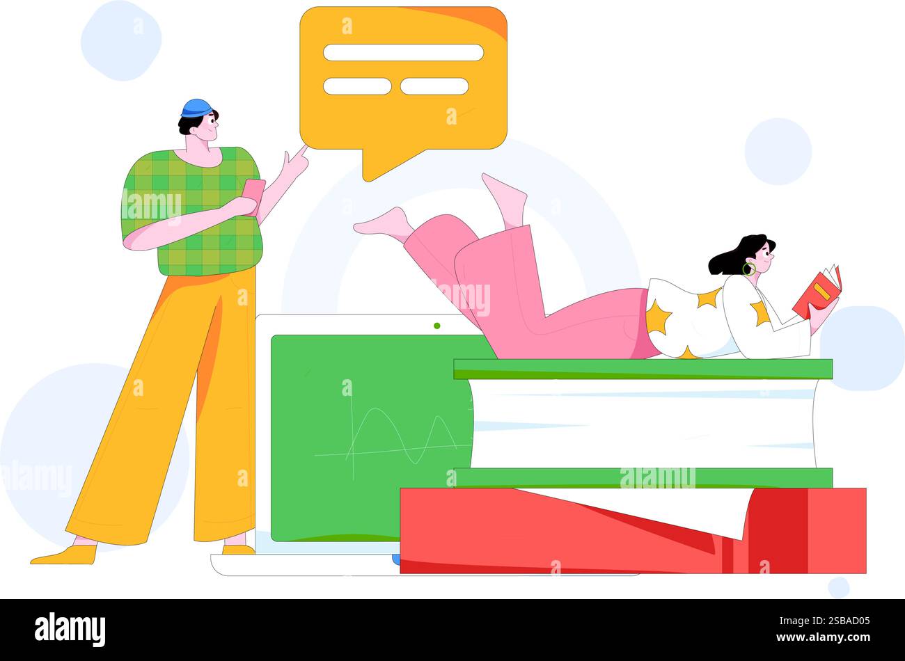 Education and learning people flat vector concept hand drawn ...