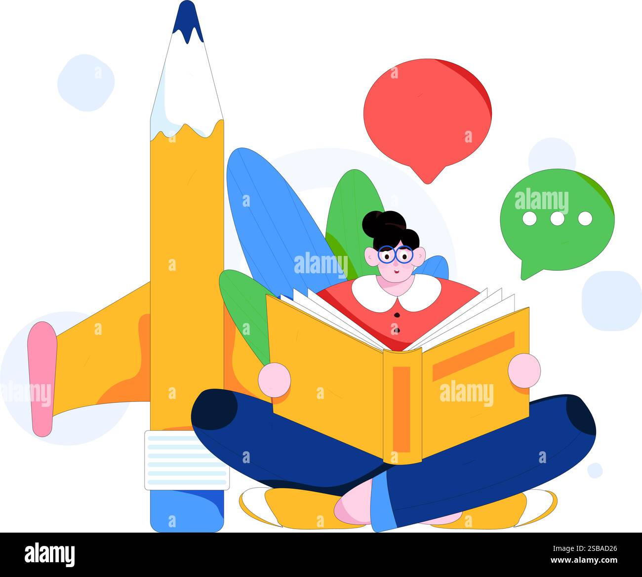 Education and learning people flat vector concept hand drawn ...