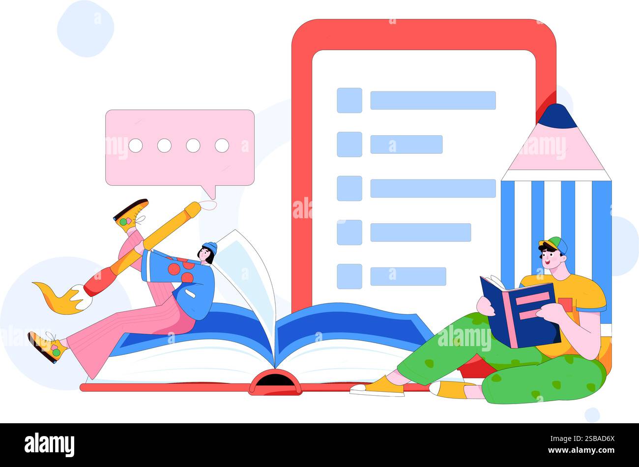 Education and learning people flat vector concept hand drawn ...