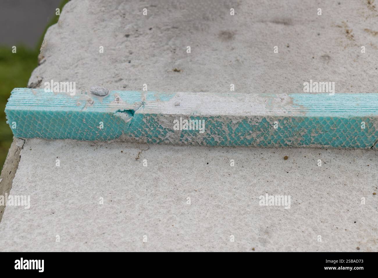 Polystyrene in concrete foundation for a expansion joint Stock Photo ...