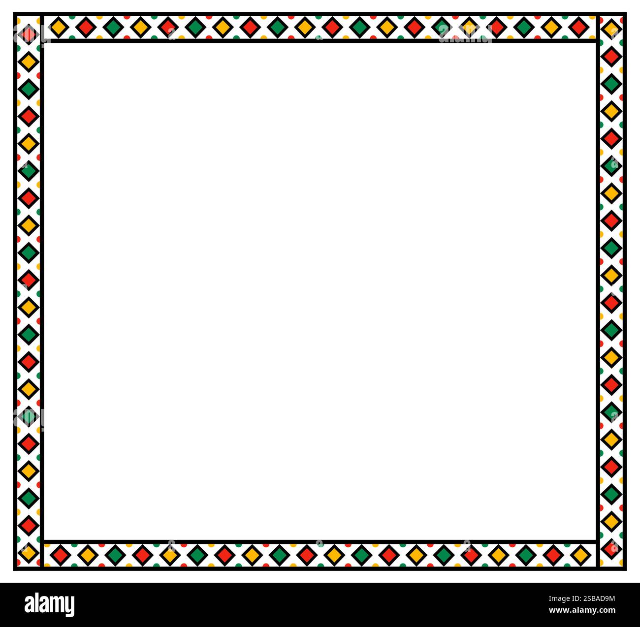 Black History Month Multicolored Square Dot Frame Border Stock Vector ...