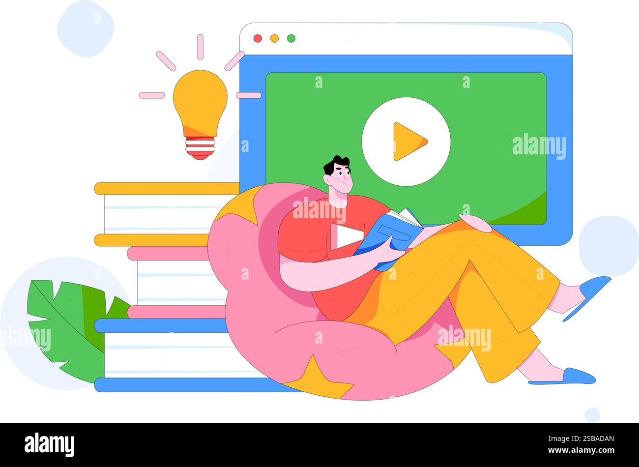 Education and learning people flat vector concept hand drawn ...