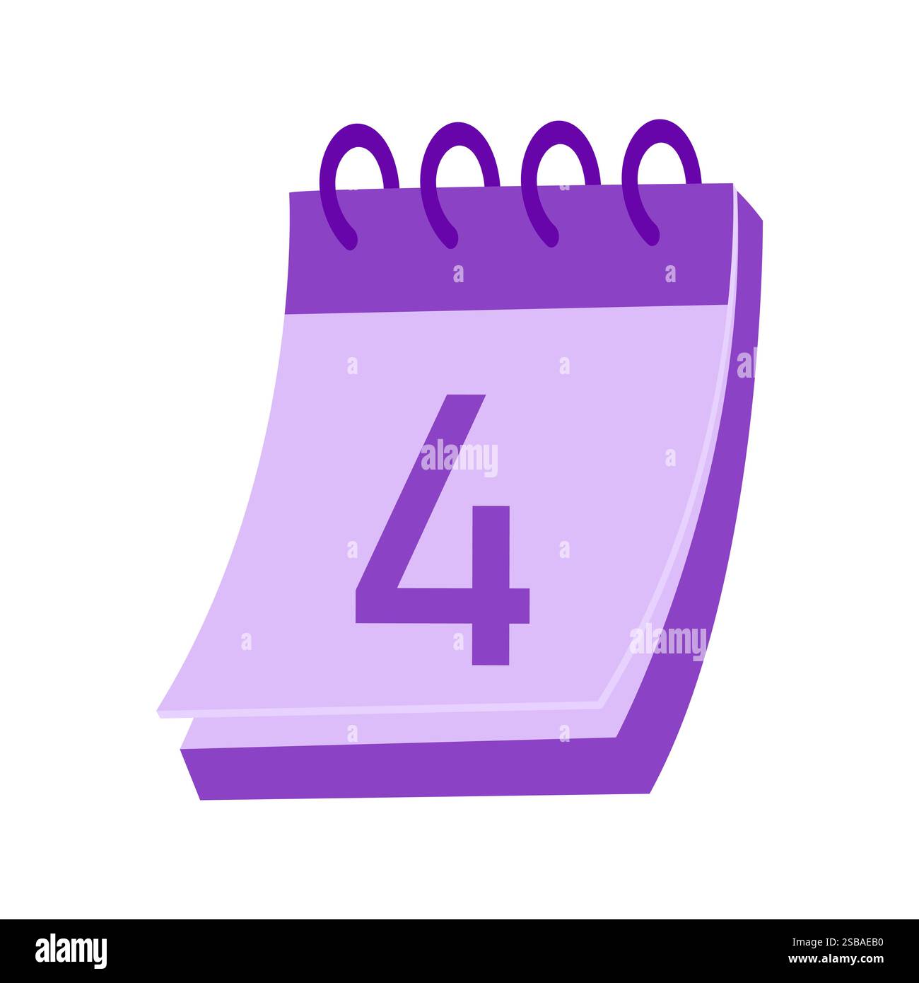 Purple Spiral Calendar With Date Four Stock Vector Image & Art - Alamy