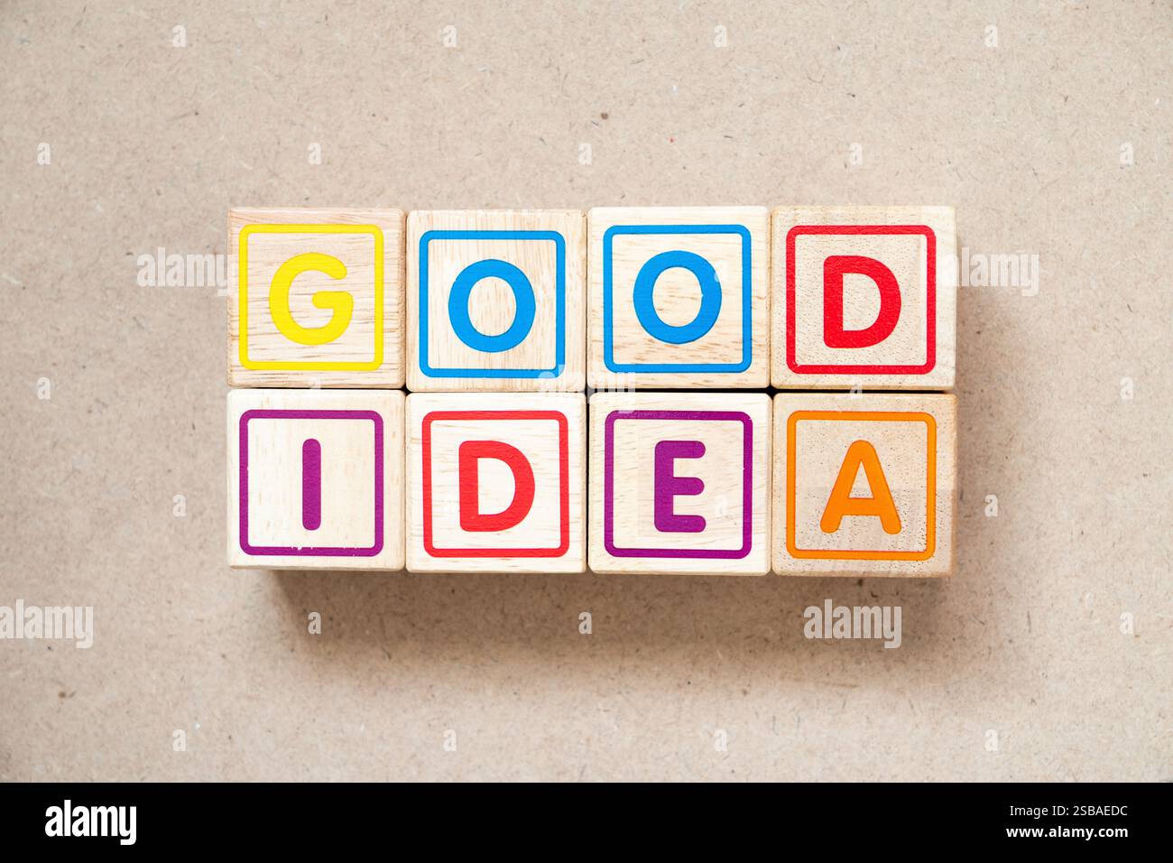 Alphabet letter block in word good idea on wood background Stock Photo ...