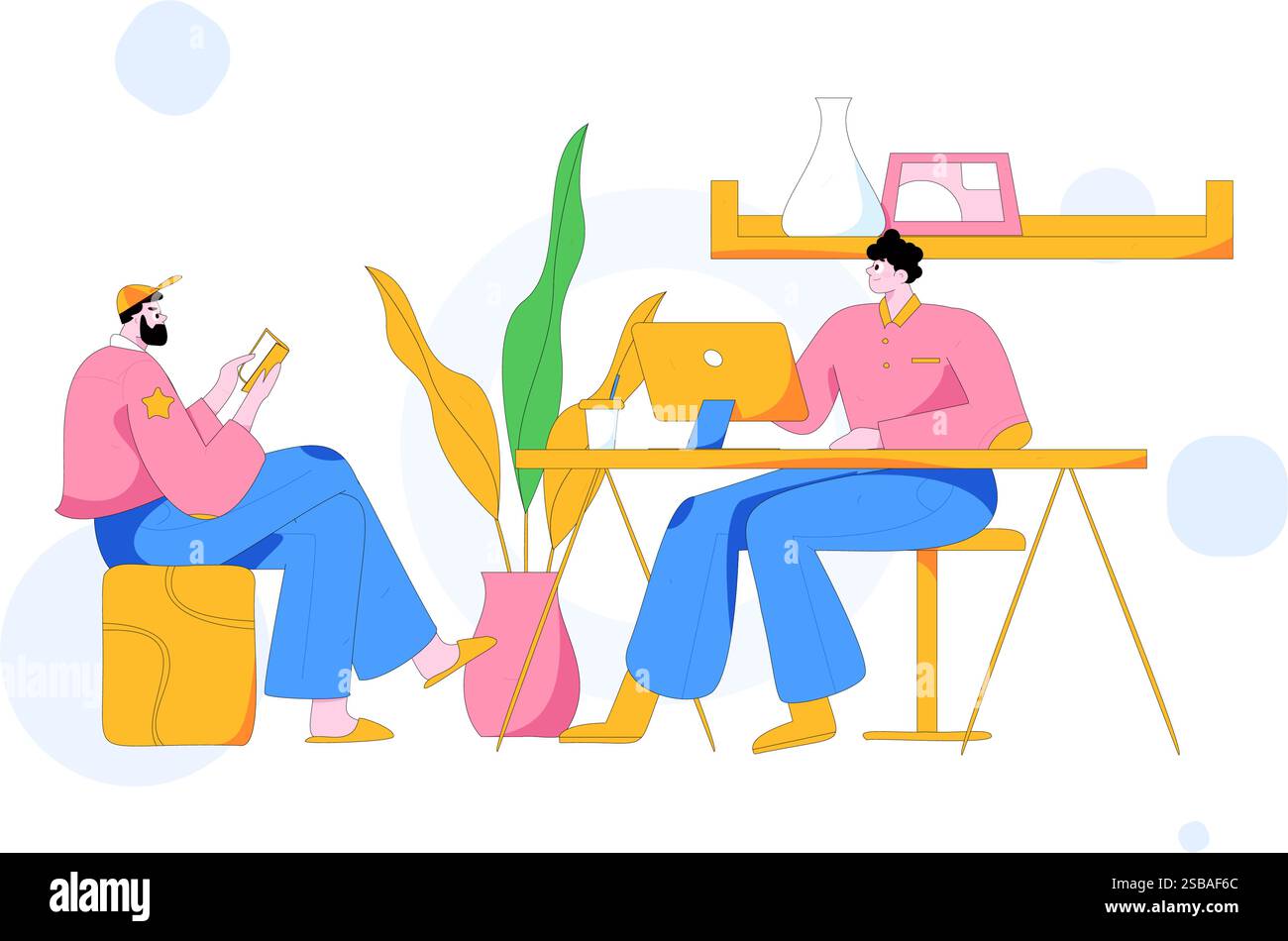 Home indoor character scene flat vector concept operation hand drawn ...