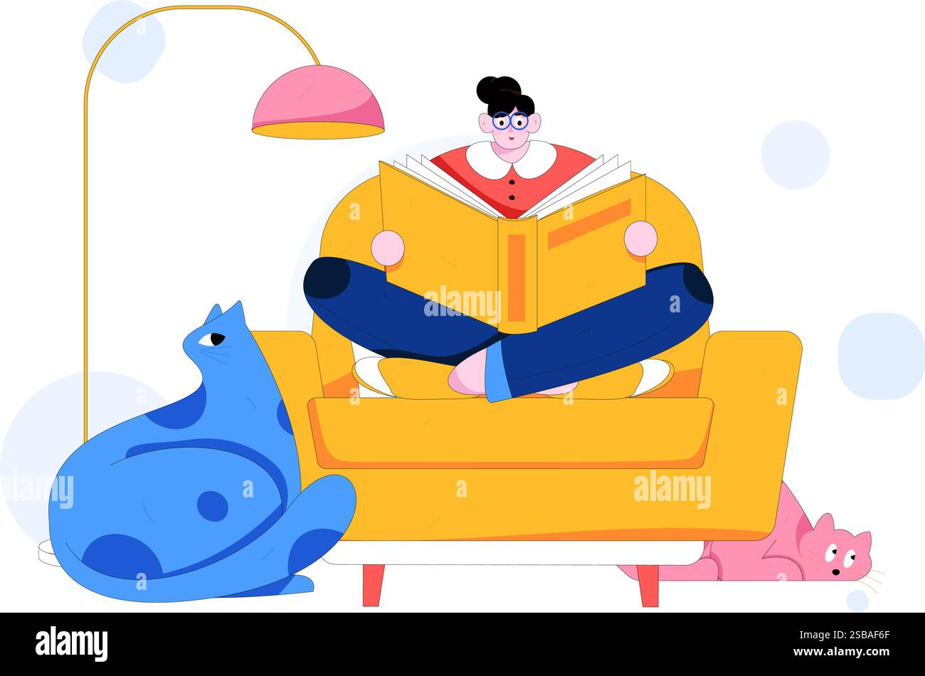 Home indoor character scene flat vector concept operation hand drawn ...