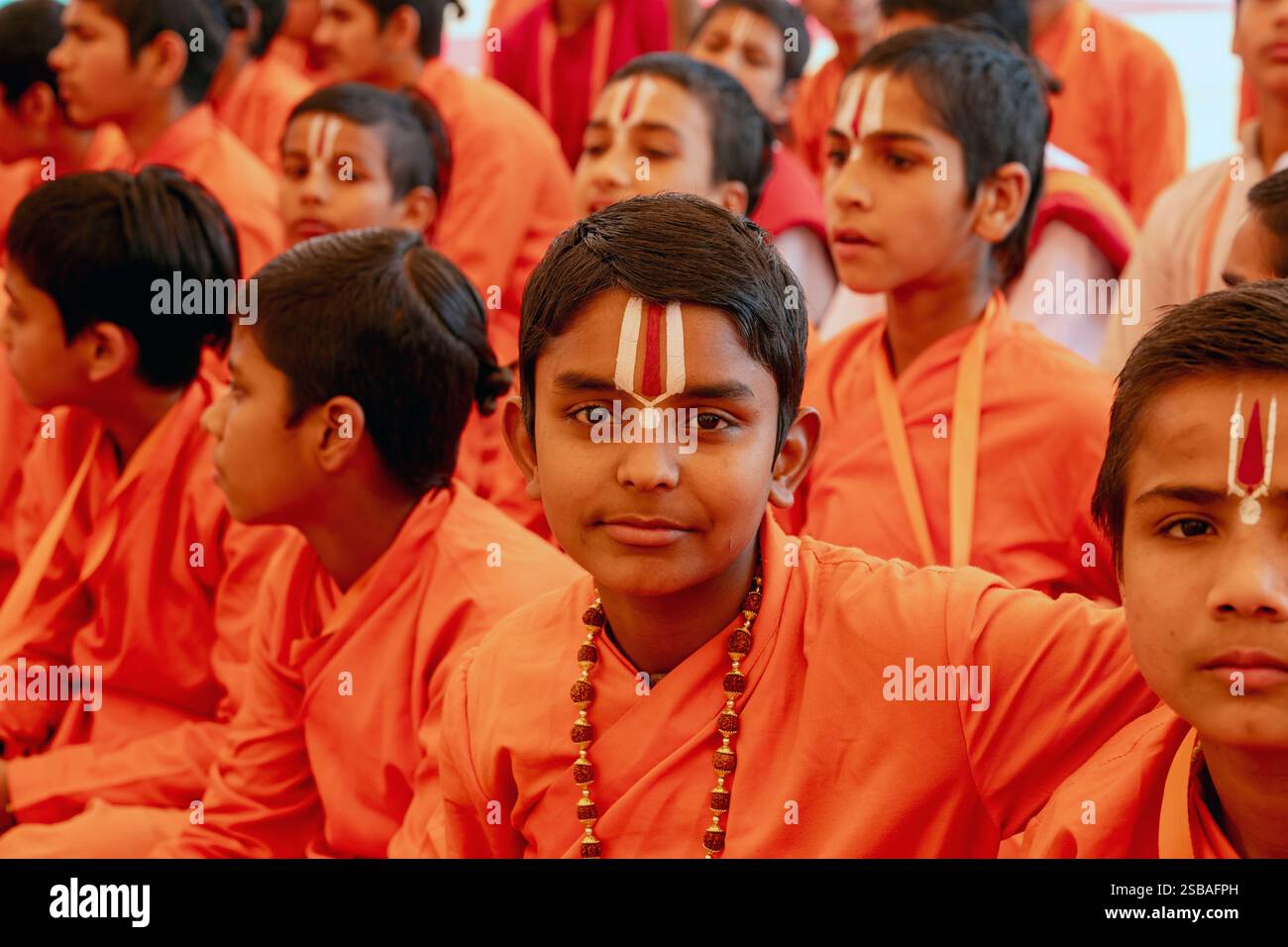 Indian students participate in a coronation ceremony at camp of Satua ...