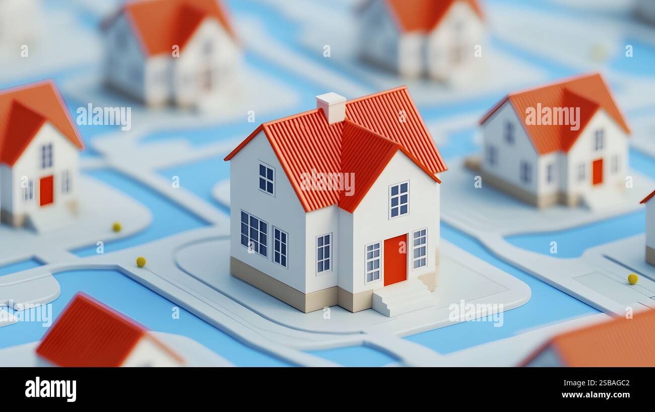 Interactive map displaying an overview of residential properties with ...