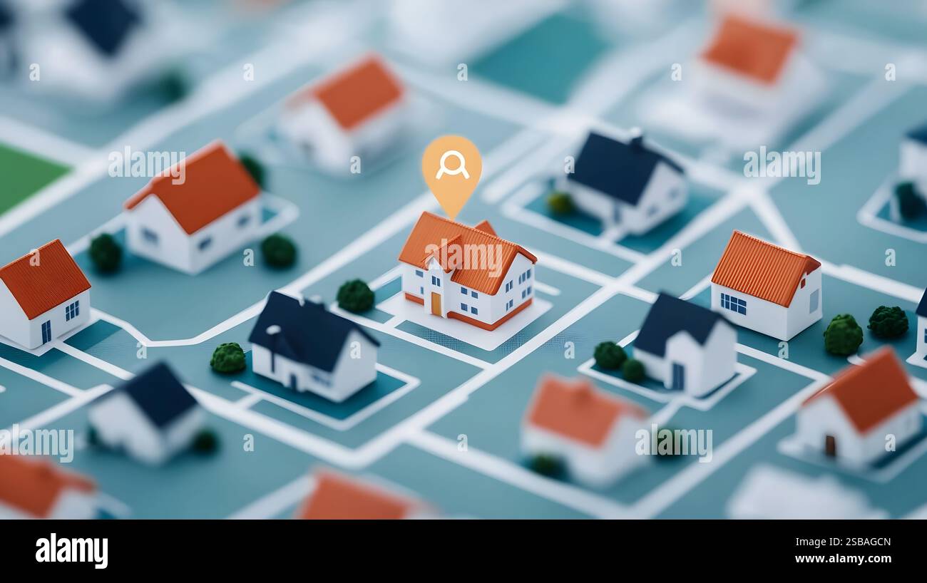 Interactive geographic map displaying a network of residential ...
