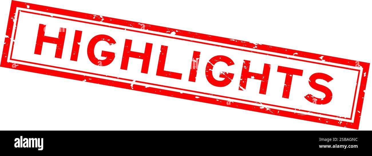 Grunge red highlights word square rubber seal stamp on white background Stock Vector Image & Art ...