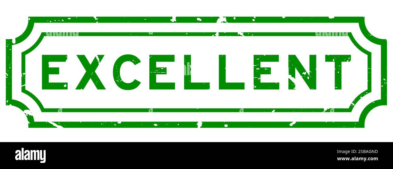 Grunge green excellent word rubber seal stamp on white background Stock ...
