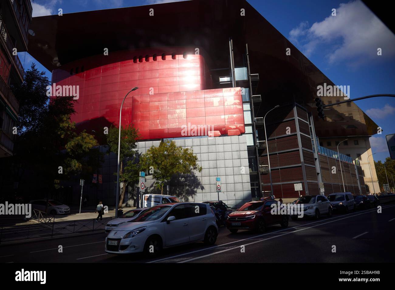 Madrid, 07/11/2024. Ronda de Atocha. Reina Sofia Museum of Art. Facade ...