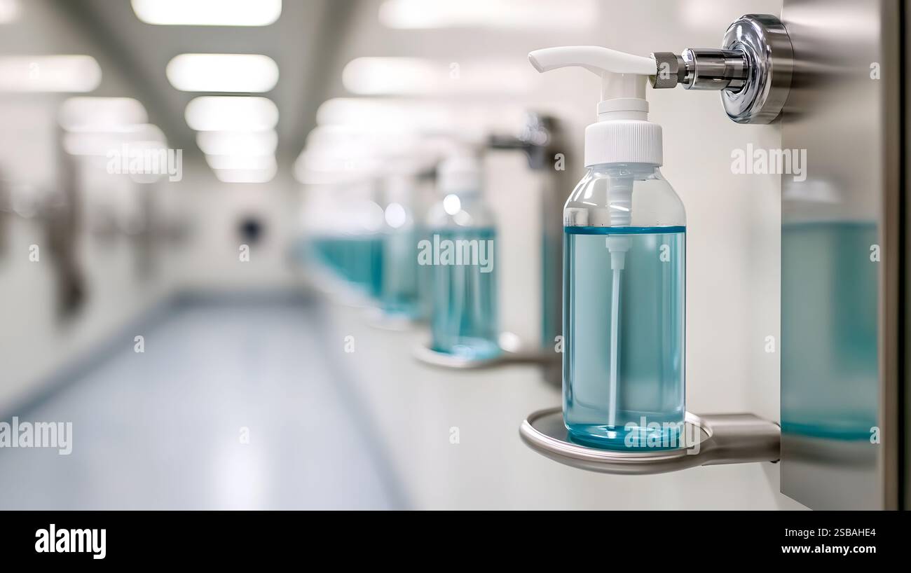 Sanitizer station installed at the entrance of a food manufacturing ...