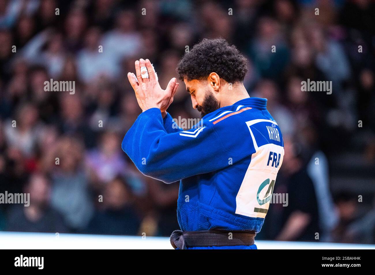 Walide KHYAR (FRA) bronze medal Menâ??s -66Kg during the Paris Grand ...