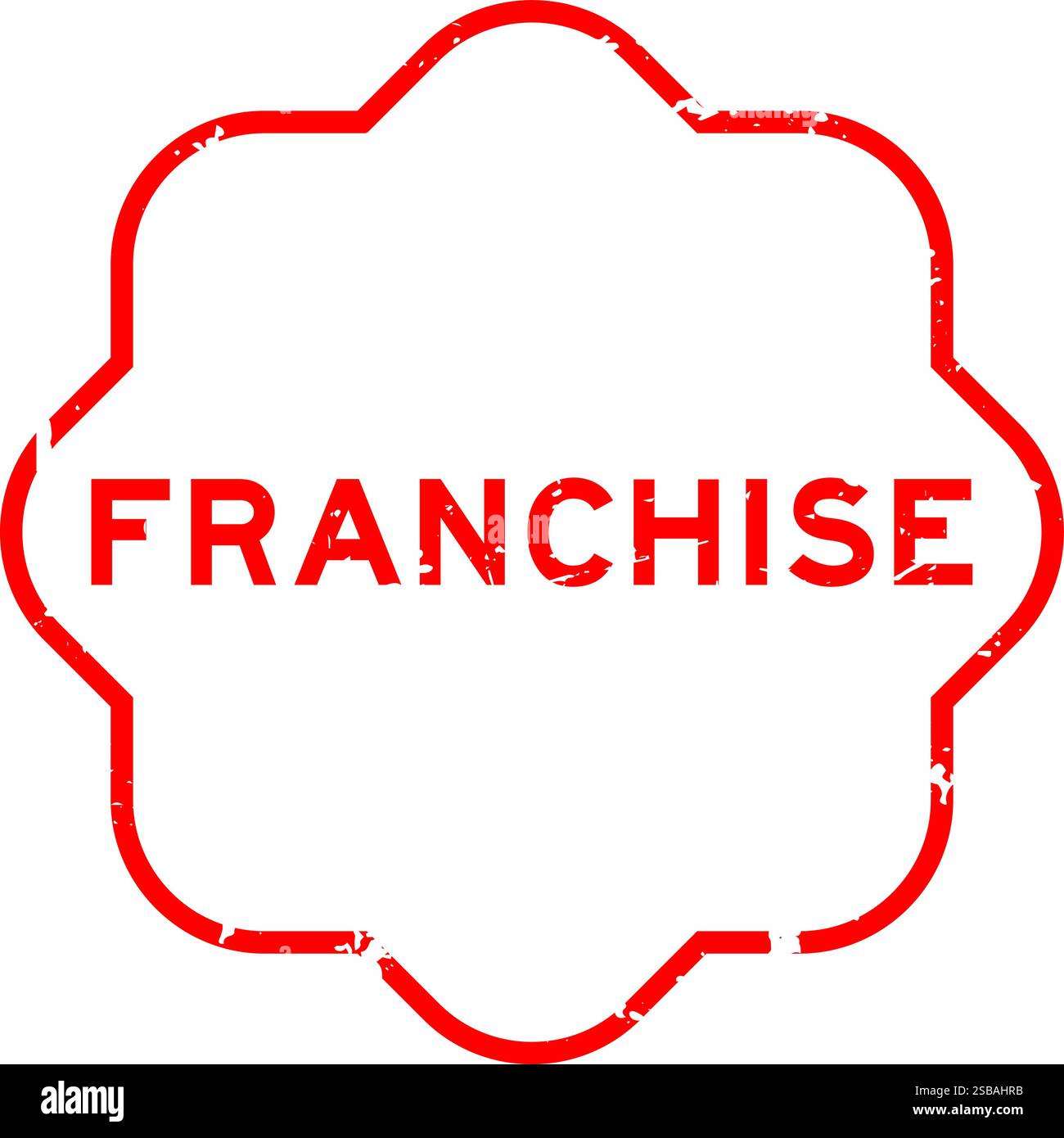 Grunge red franchise word rubber seal stamp on white background Stock ...