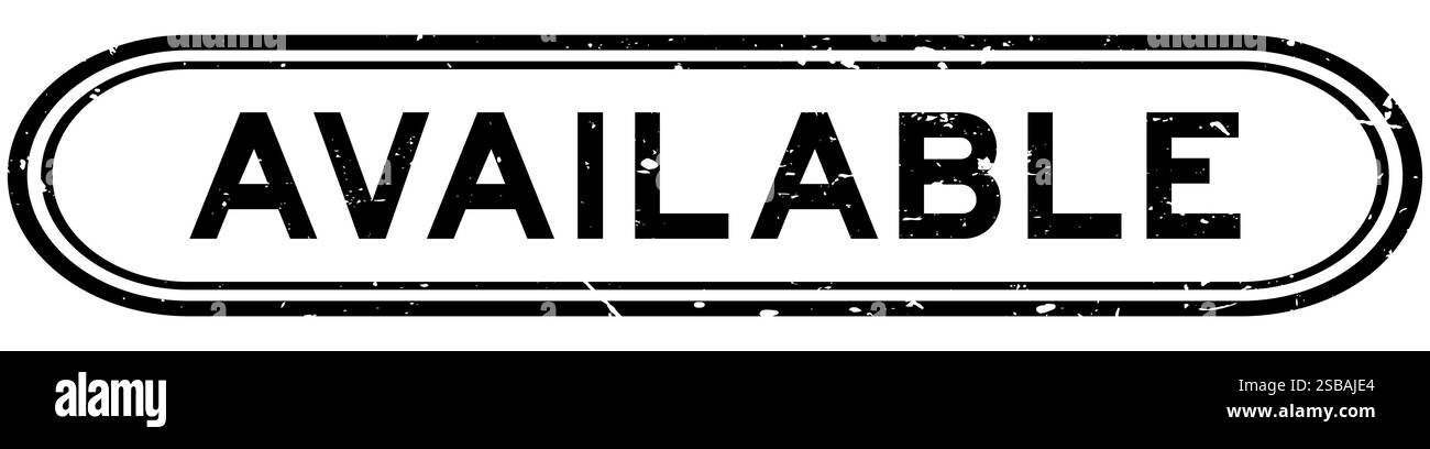 Grunge black available word rubber seal stamp on white background Stock ...