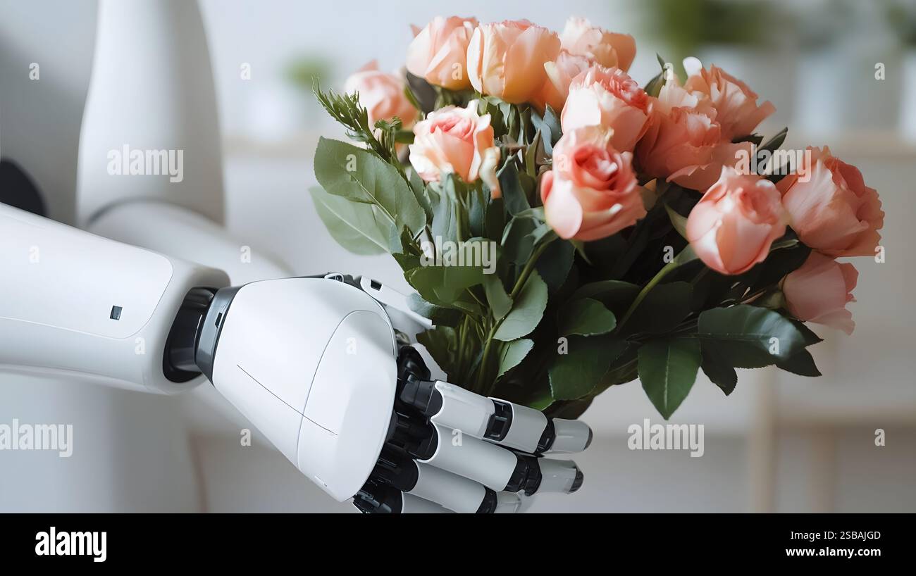 Polyfunctional robot assisting with delicate household tasks like ...