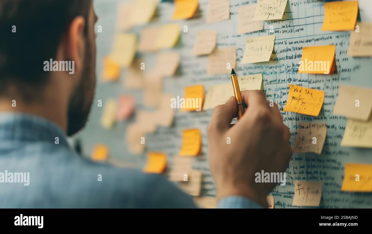 Sales Manager Writing Motivational Notes and Tips for Sales Team on ...