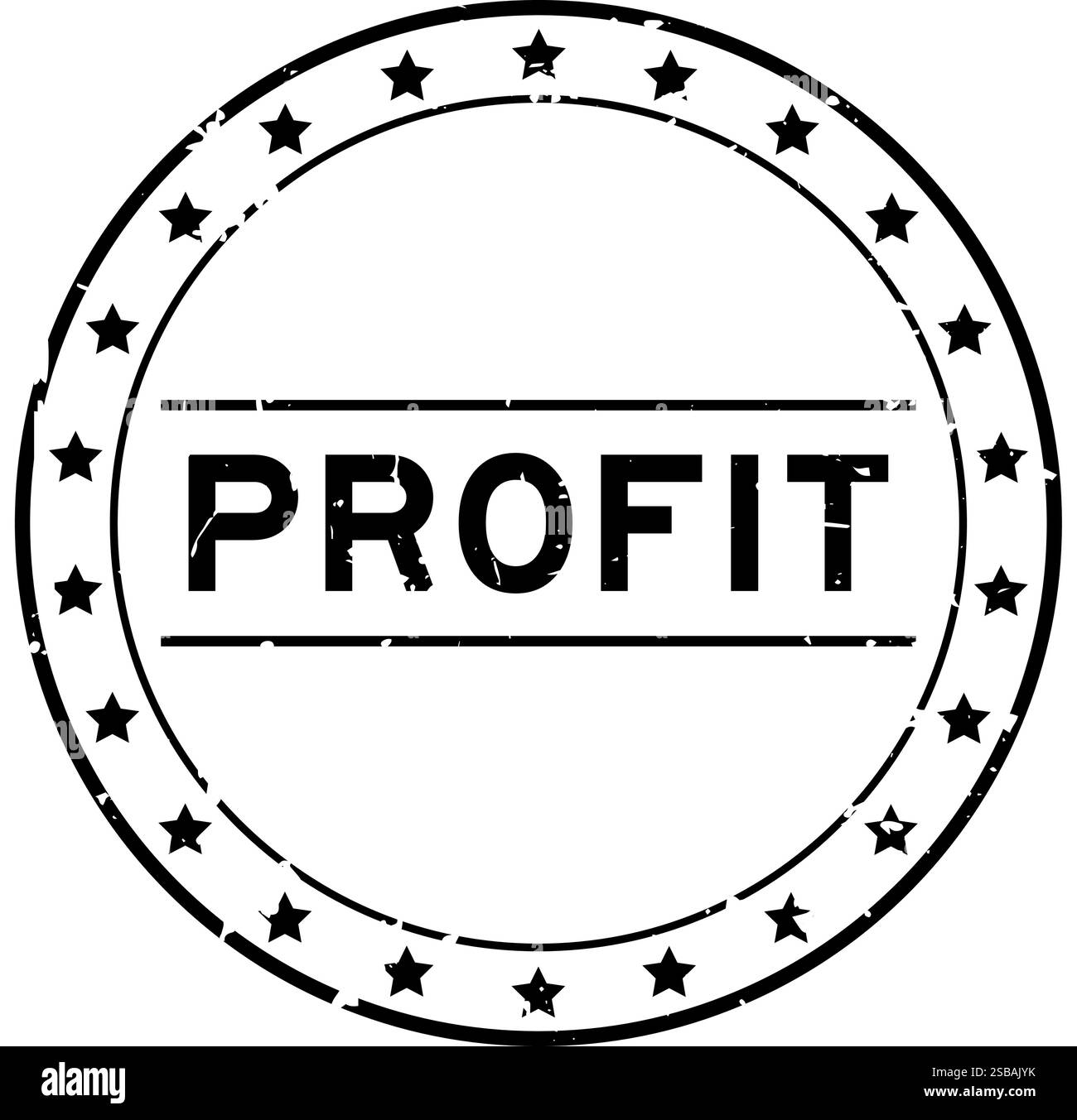 Grunge black profit word round rubber seal stamp on white background Stock Vector Image & Art ...