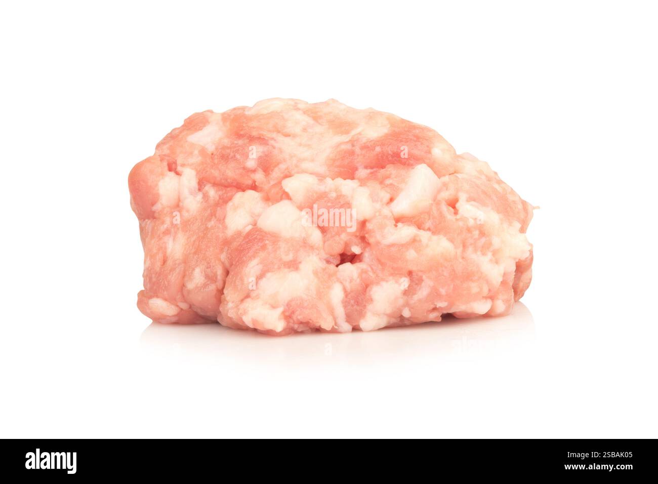 Minced pork fresh chunk isolated on white background Stock Photo - Alamy