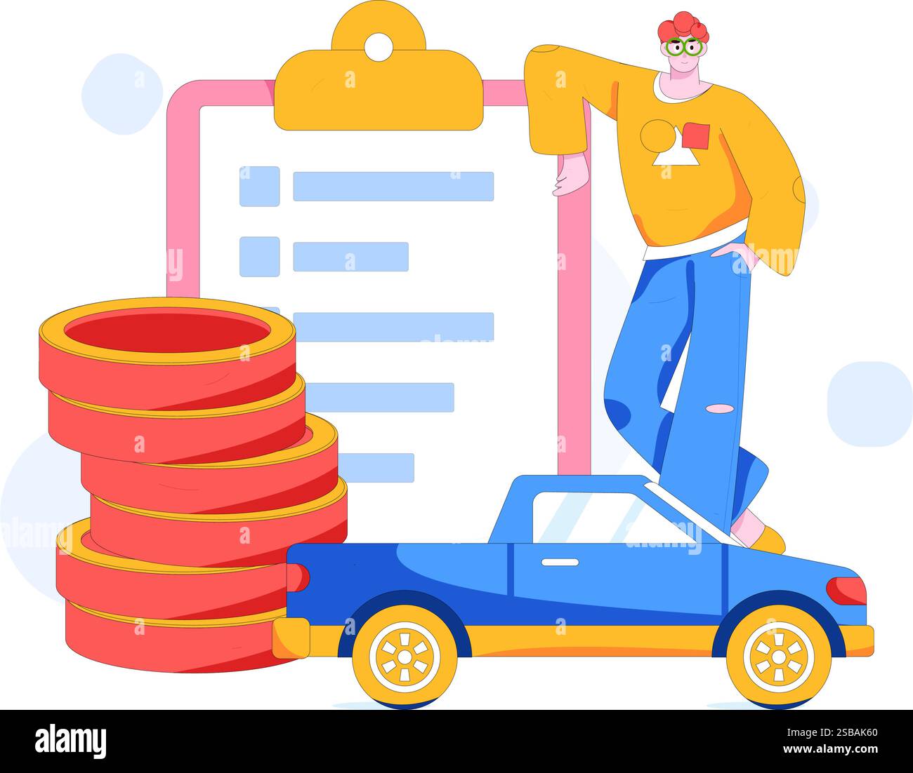 Buy insurance for car flat character vector concept operation ...