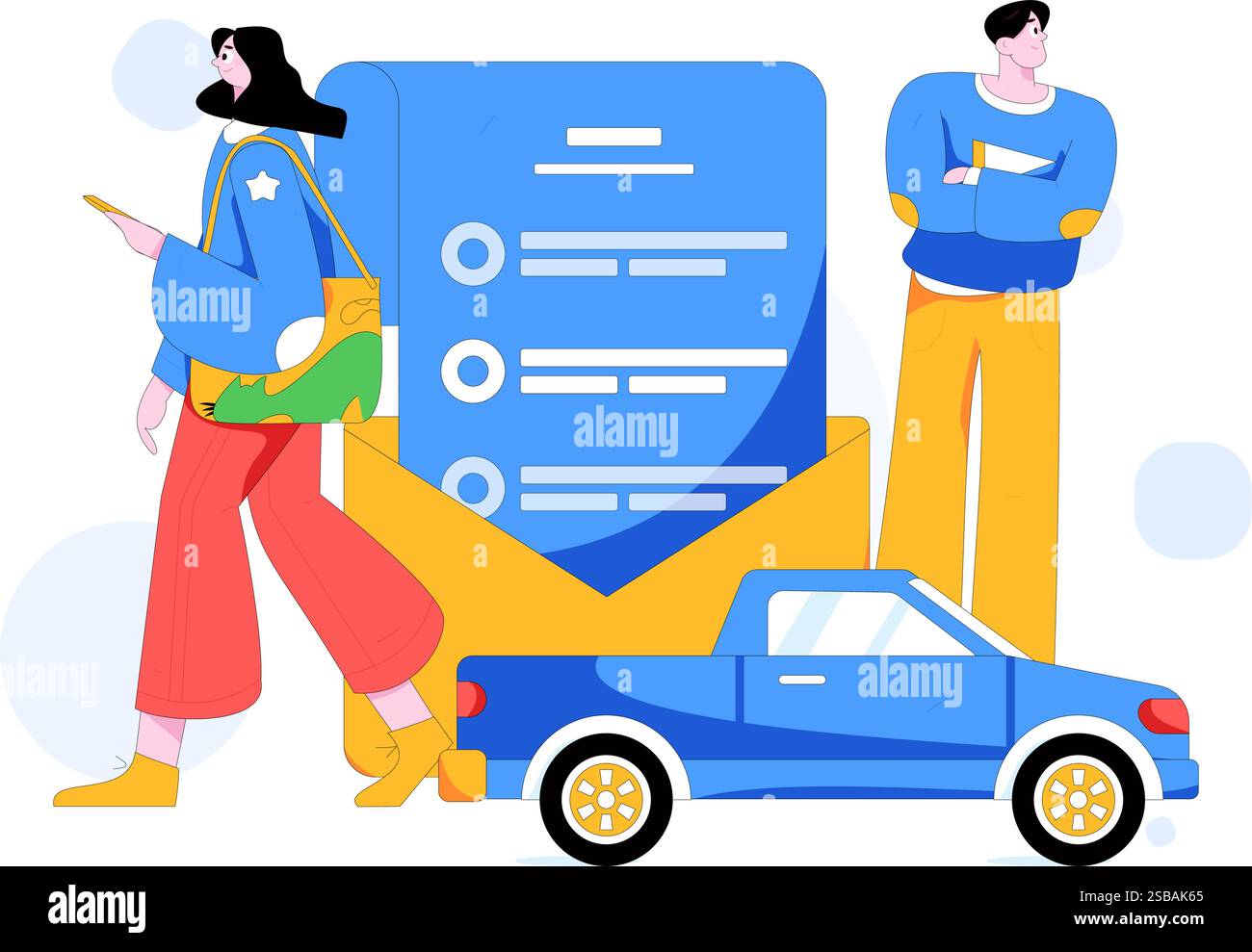 Buy insurance for car flat character vector concept operation ...