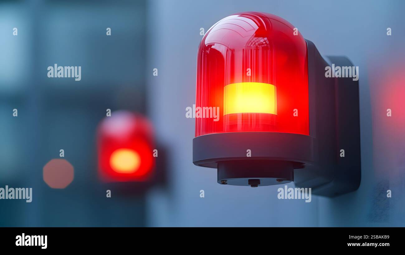 Flashing Red Warning Lights System for Instant Alerts and Prevention of ...