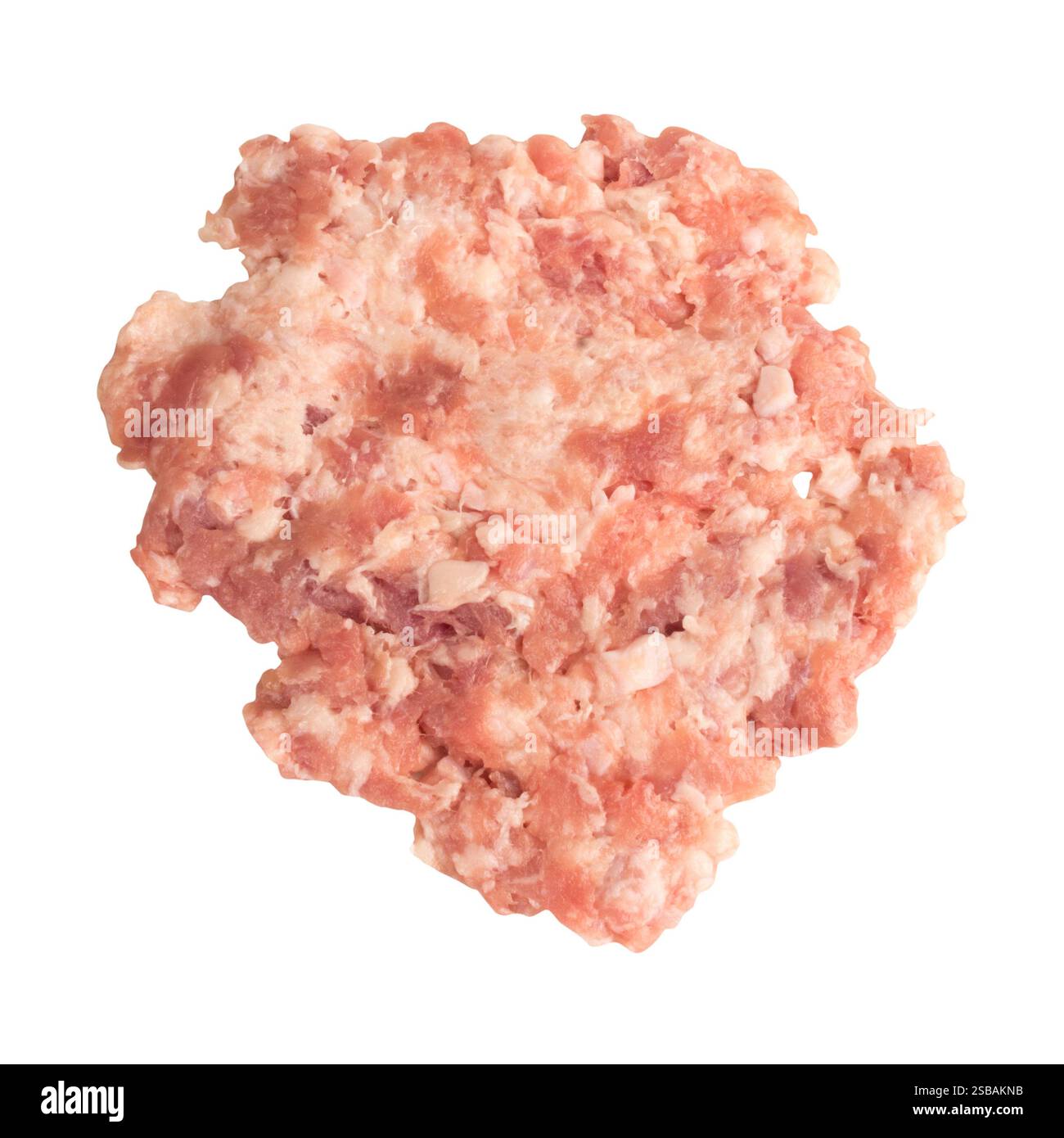 Minced pork fresh chunk isolated on white background Stock Photo - Alamy