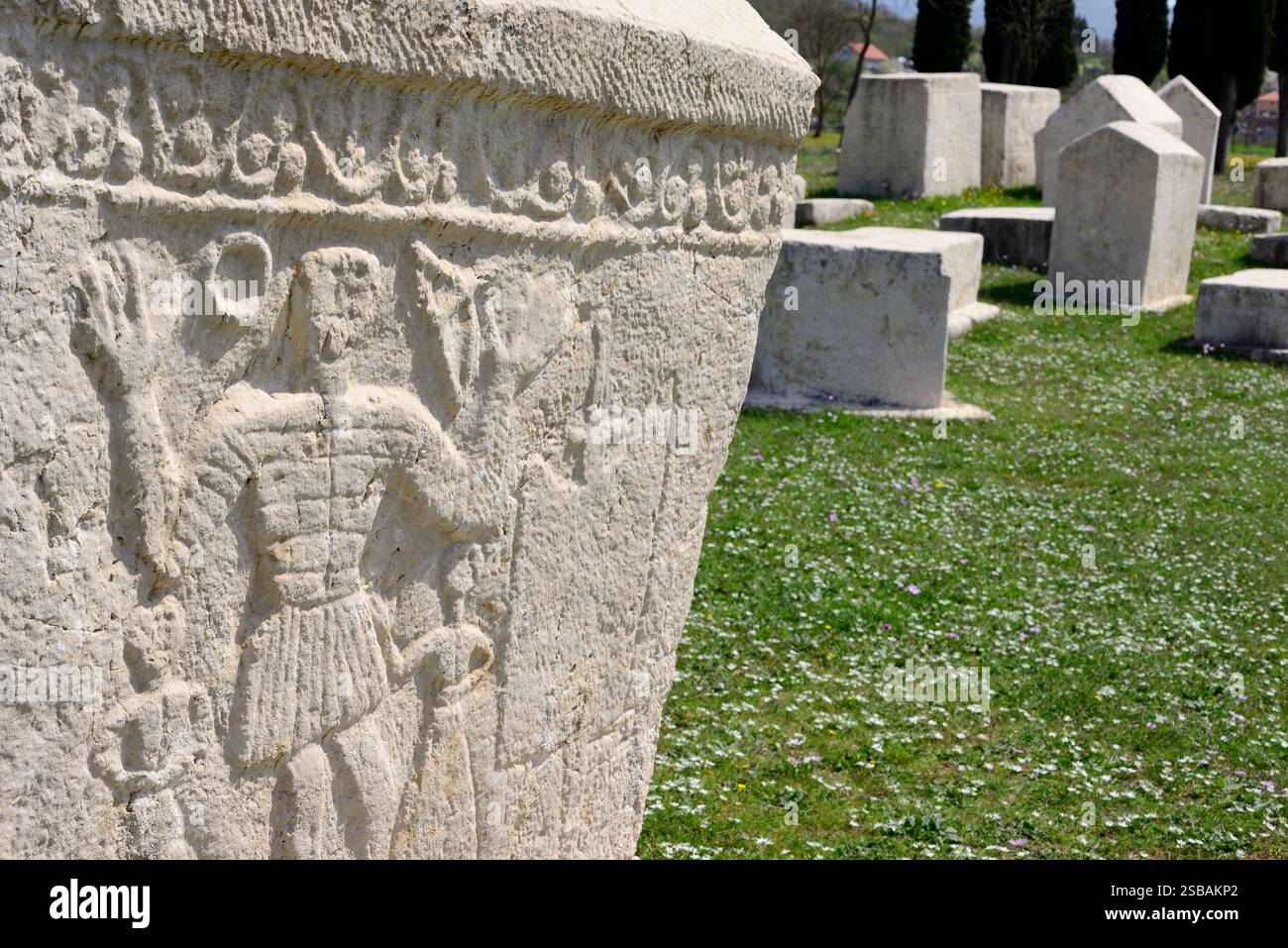 Stecak tombstones in Stolac, Bosnia-Herzegovina Stock Photo - Alamy