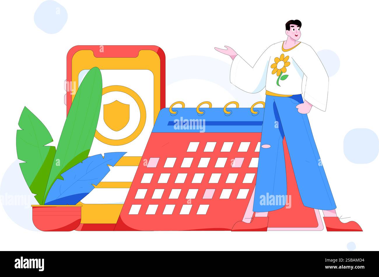 Check-in character flat vector concept operation hand-drawn ...