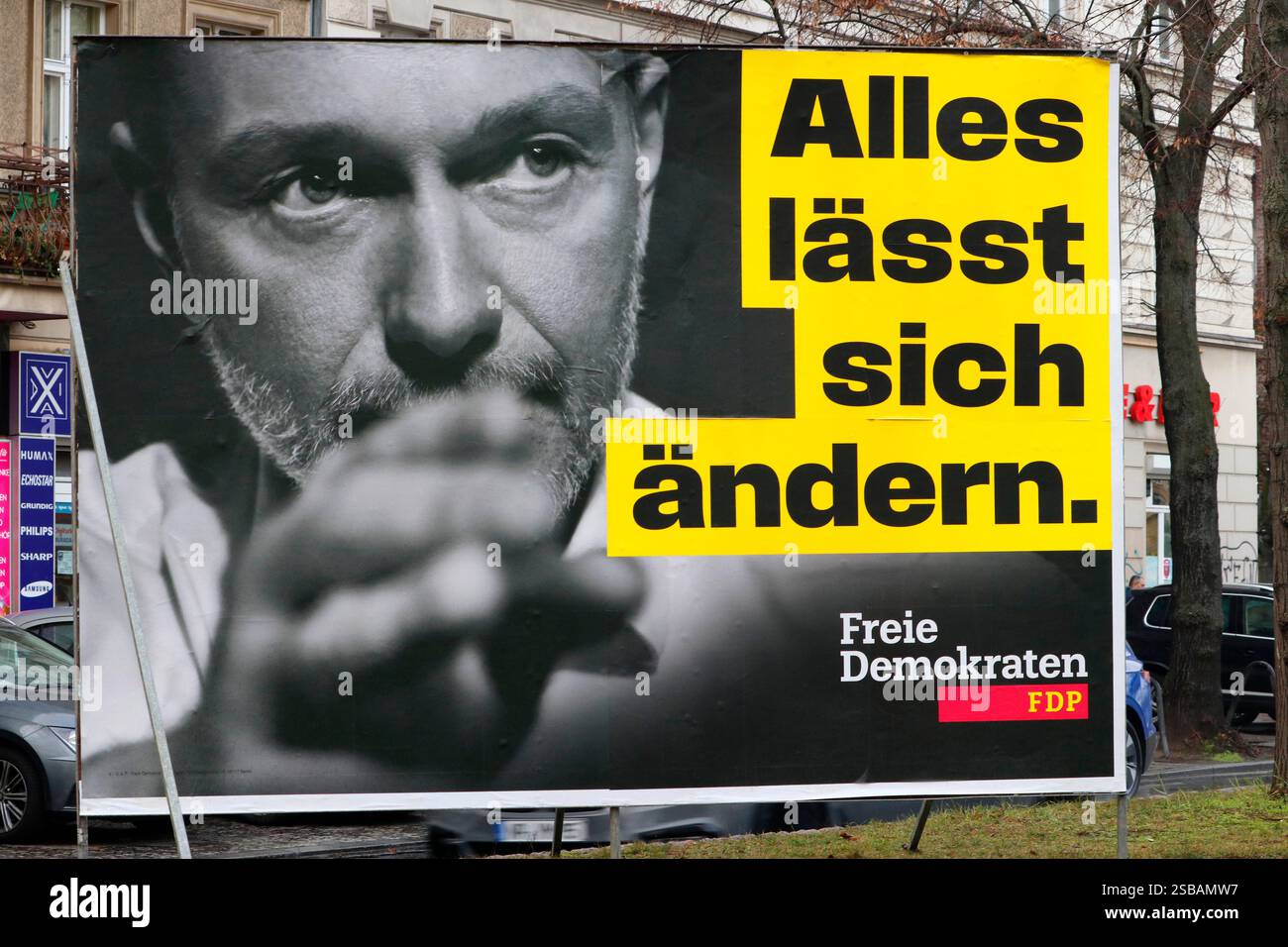 Christian Lindner (FDP) mit dem Slogan "Alles laesst sich aendern ...