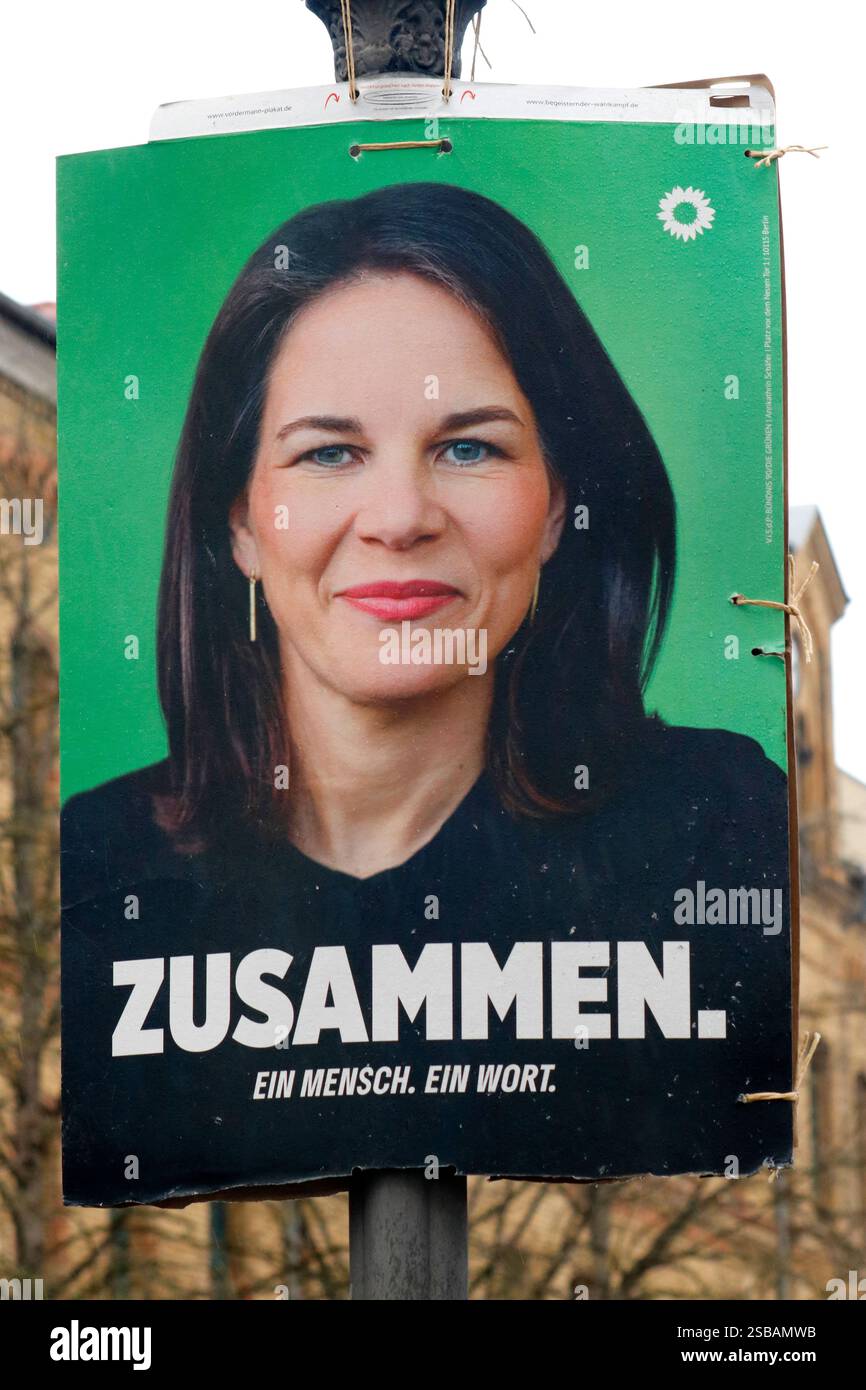 Annalena Baerbock (Die Gruenen) mit dem Slogan "Zusammen", Wahlplakat ...