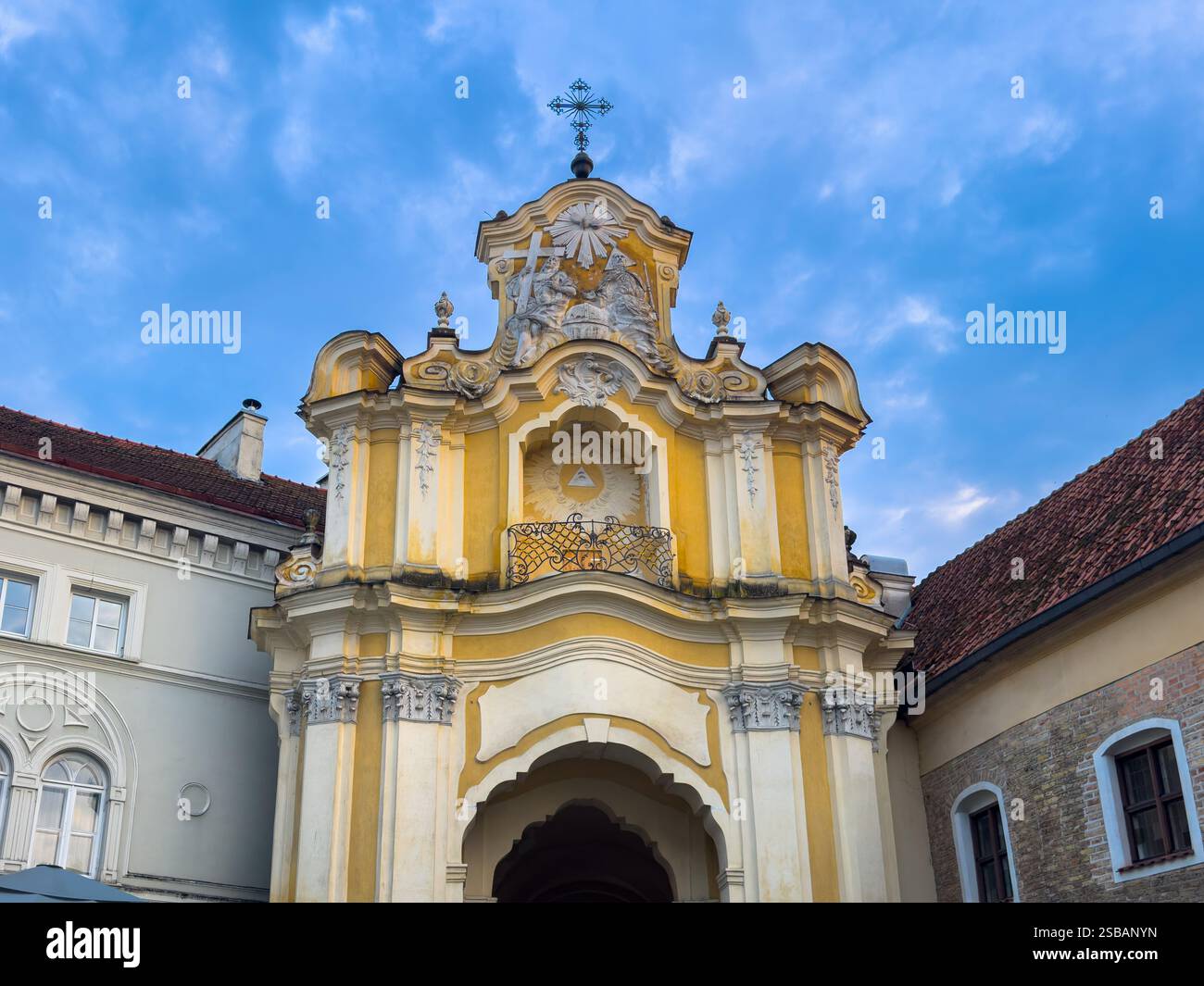 View of the facade of the Greek Catholic Church of the Holy Trinity in ...