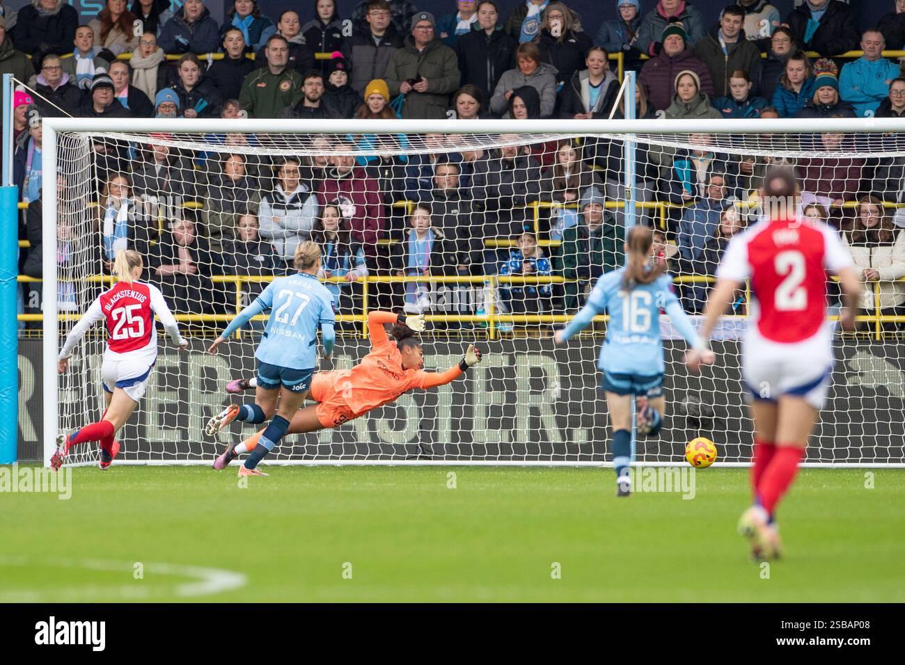 Manchester, UK. 2nd Feb 2025. Khiara Keating #35 (GK) of Manchester ...