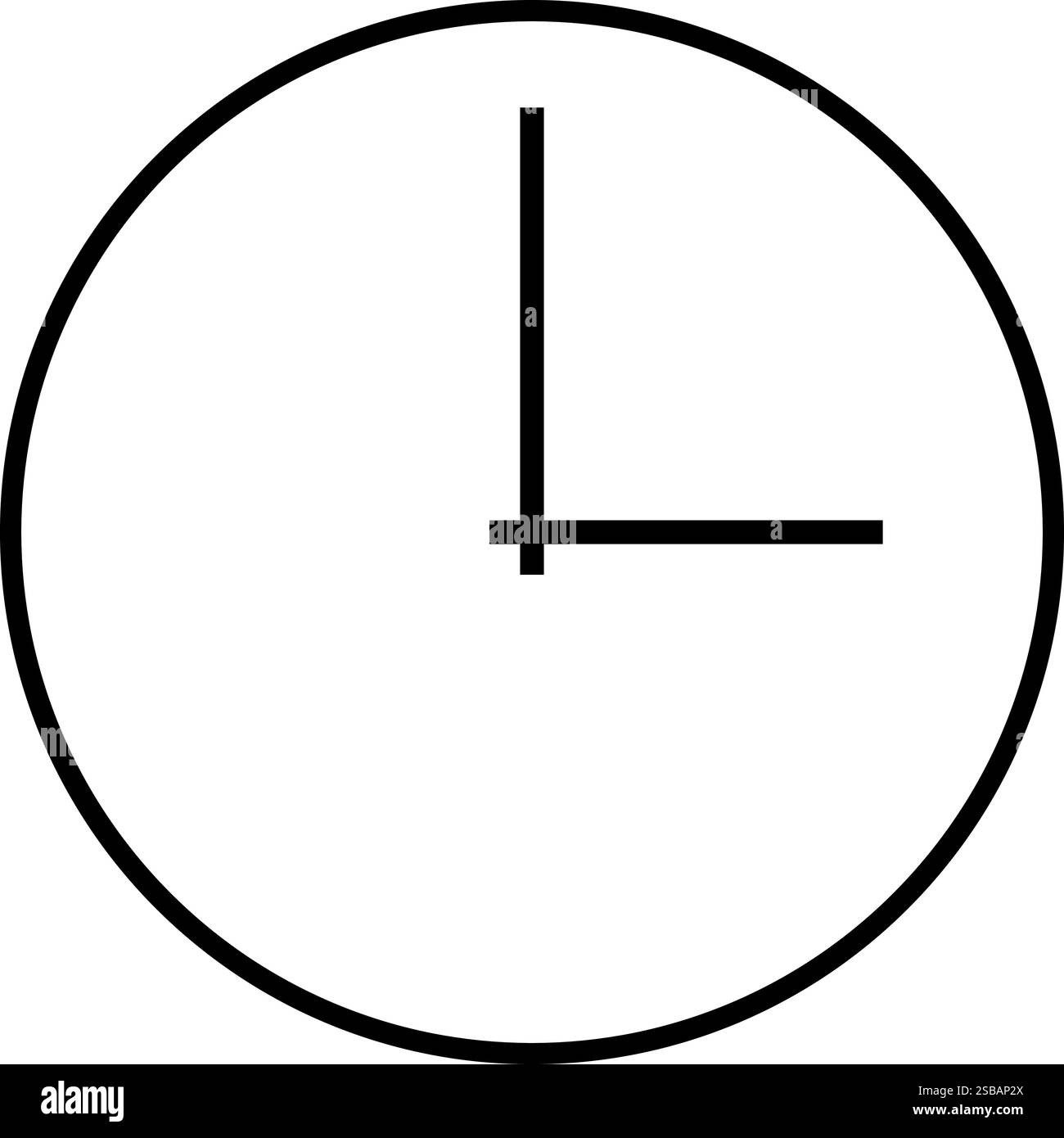 Simplified outline icon of wall clock. Vector illustration with ...
