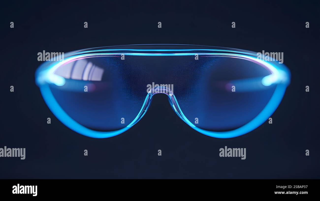 Dynamic visualization of a futuristic smart augmented reality contact that enables seamless with ...