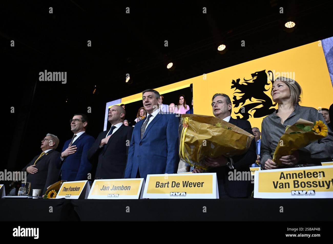 Antwerp, Belgium. 02nd Feb, 2025. N-VA's Sander Loones, N-VA's Theo ...