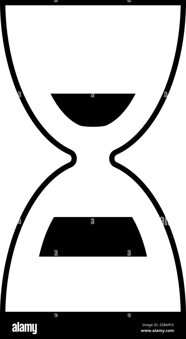 Simplified outline icon of sand clock. Vector illustration with ...