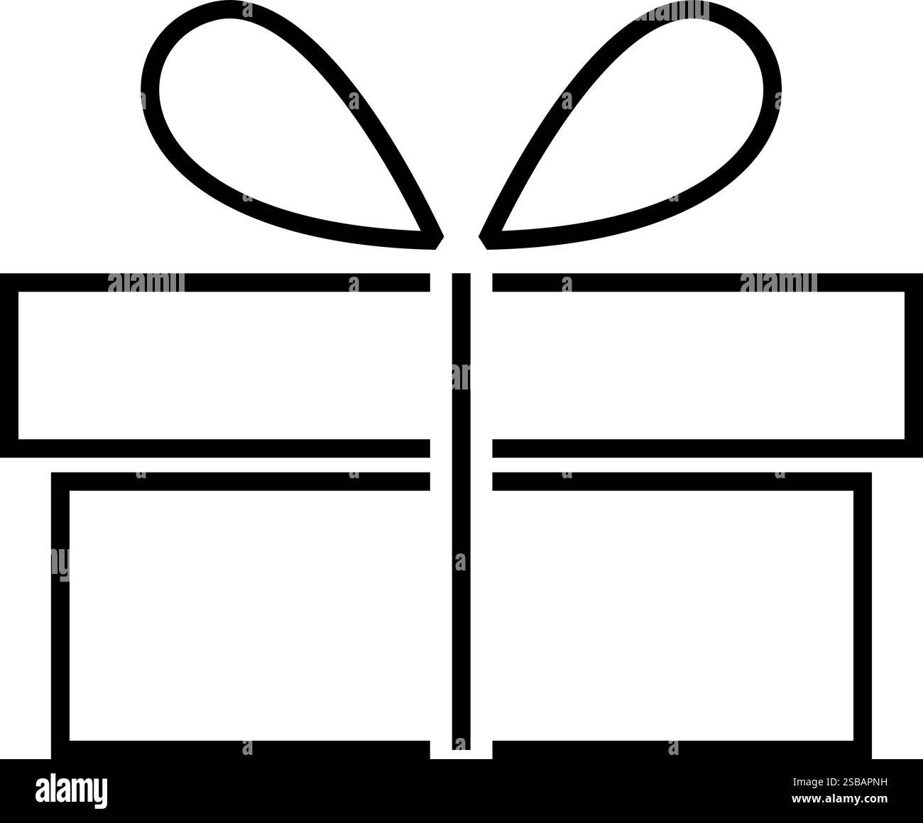 Simplified outline icon of present box. Vector illustration with ...