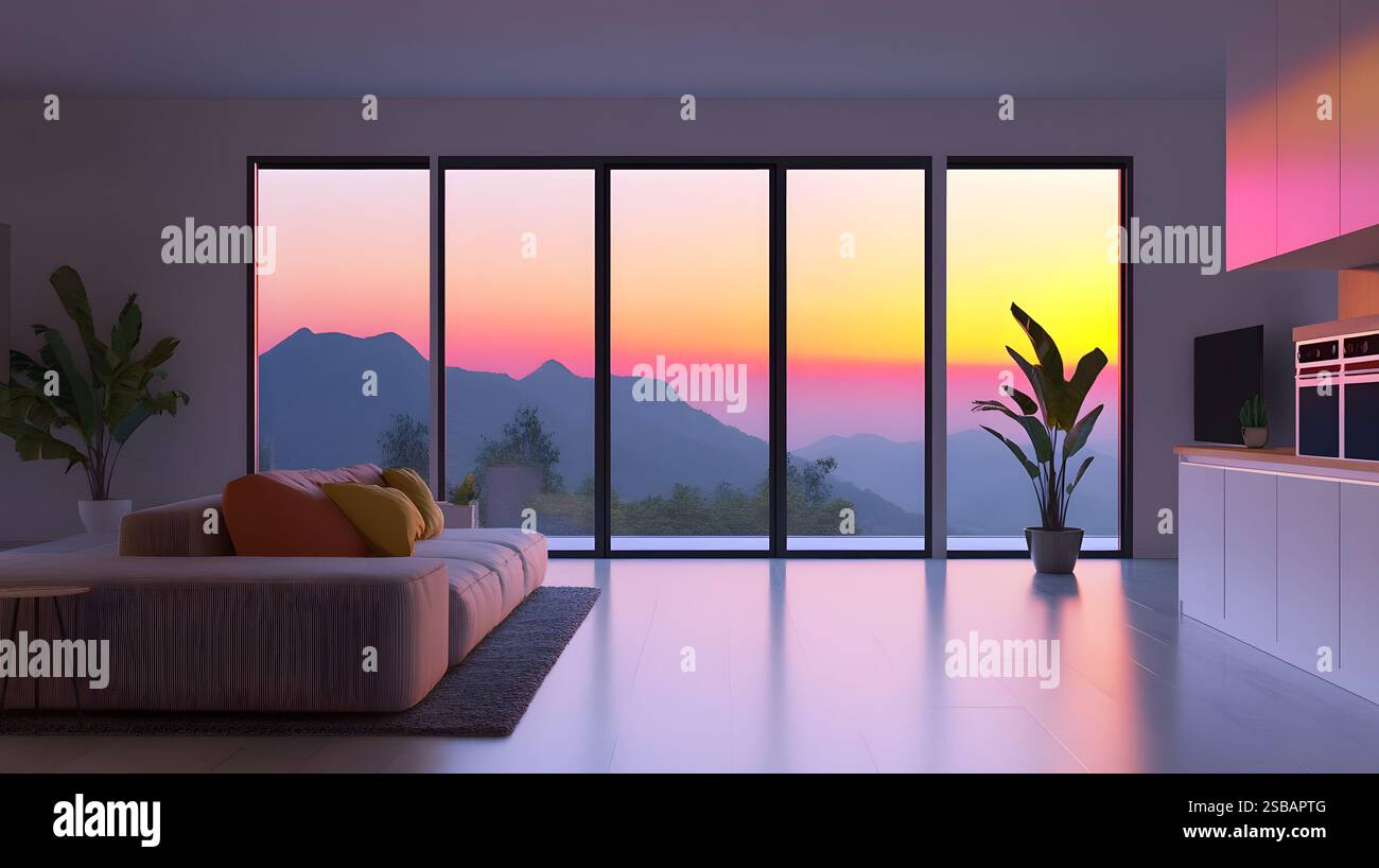 Futuristic eco-home featuring smart glass windows that automatically ...