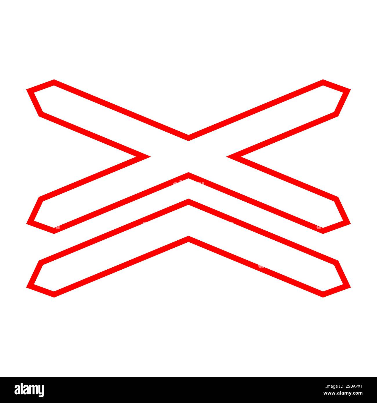 Rail crossing ahead with more than 1 railway sign. Vector illustration ...