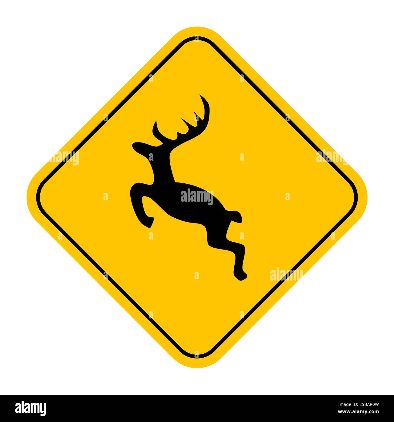 Deer crossing in area sign. Vector illustration Stock Vector Image ...