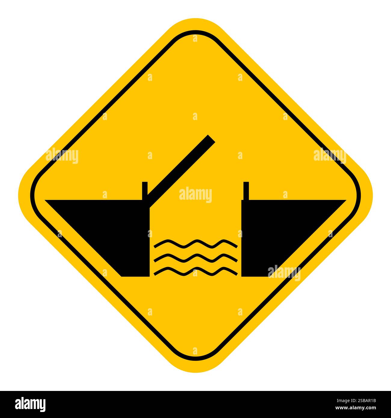 Movable bridge warning sign. Vector illustration Stock Vector Image ...