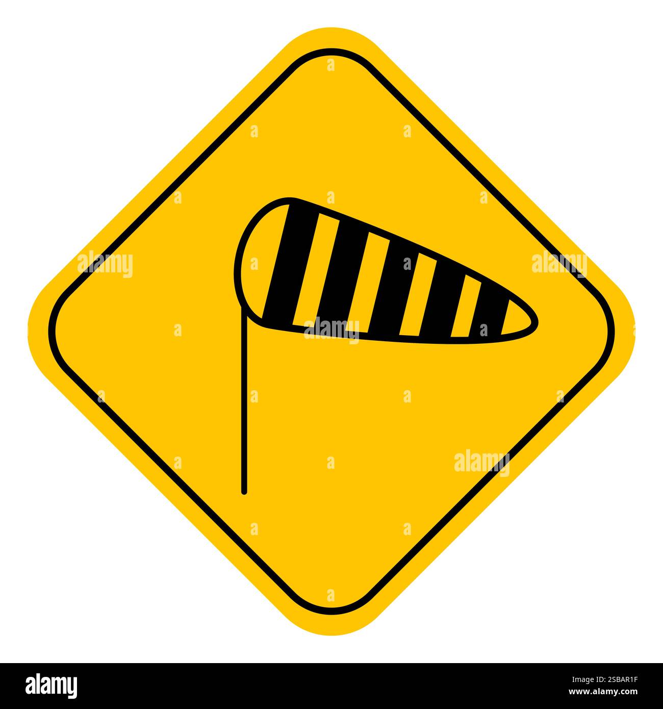 Heavy crosswinds in area warning sign. Vector illustration Stock Vector ...
