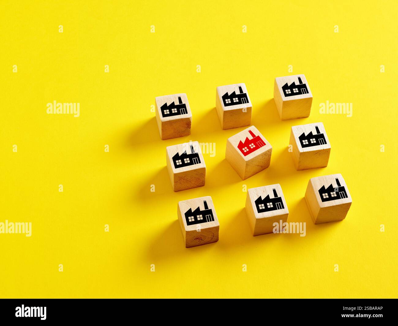 Breakdown in the industrial production chain system, malfunction or ...