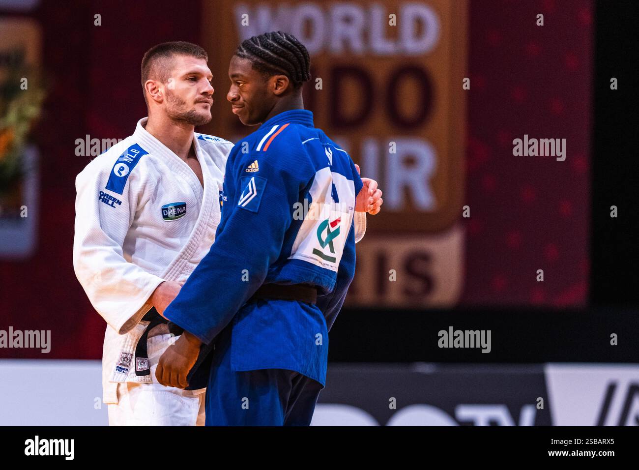 Peter JEAN (FRA) and Akil GJAKOVA (KOS) round of 32 Menâ??s -73Kg ...